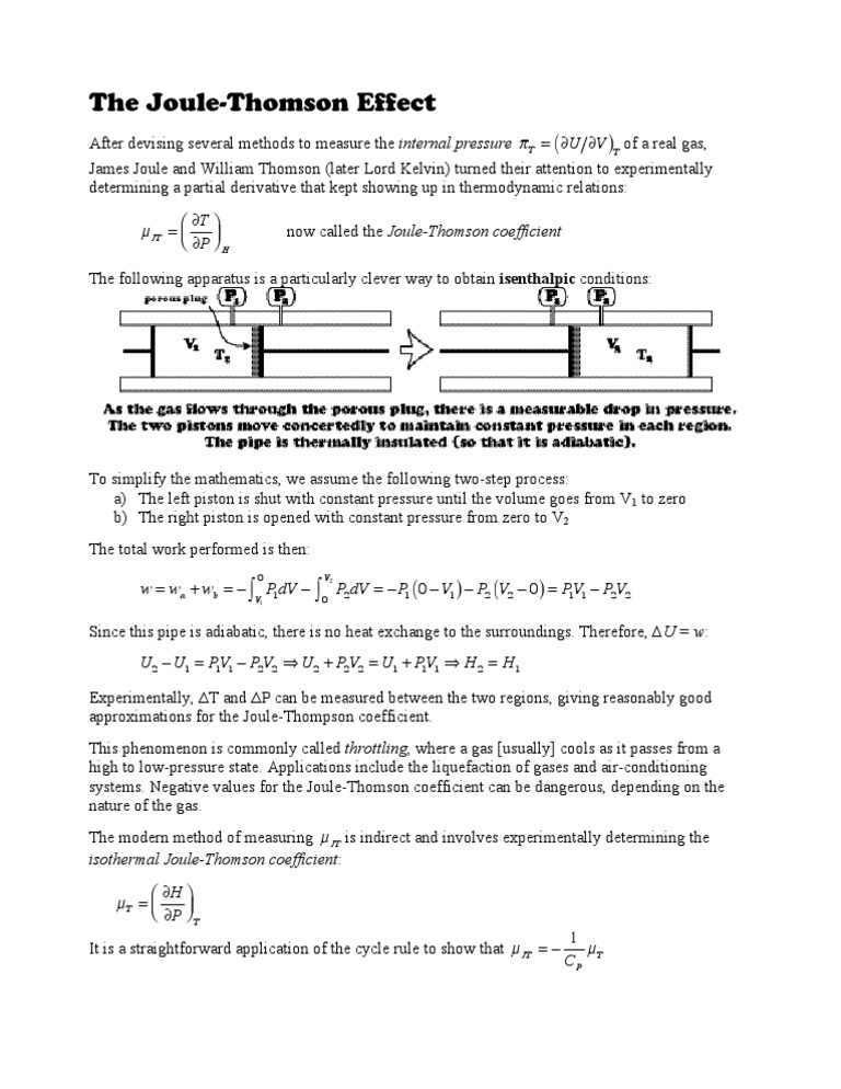 Joule-Thomson Effect Explained | PDF