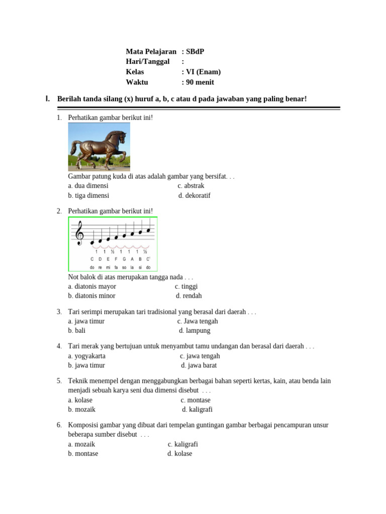 SOAL US SD - SBDP | PDF