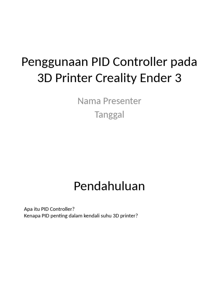 PID Controller 3D Printer Creality Ender3 | PDF
