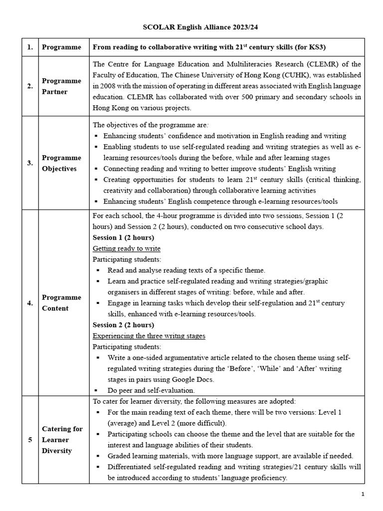 1S From Reading To Collaborative Writing | PDF | Literacy | Educational ...