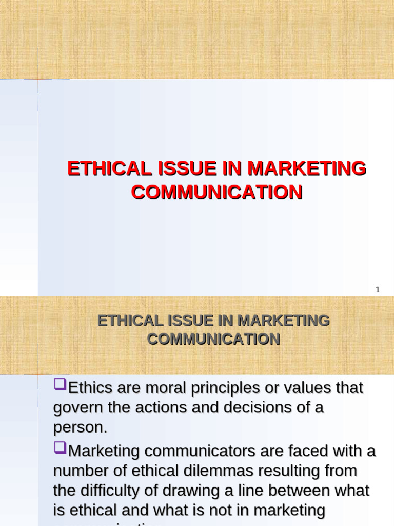 Week 13 - Ethical Issues in Marketing Comm | PDF | Sales | Advertising