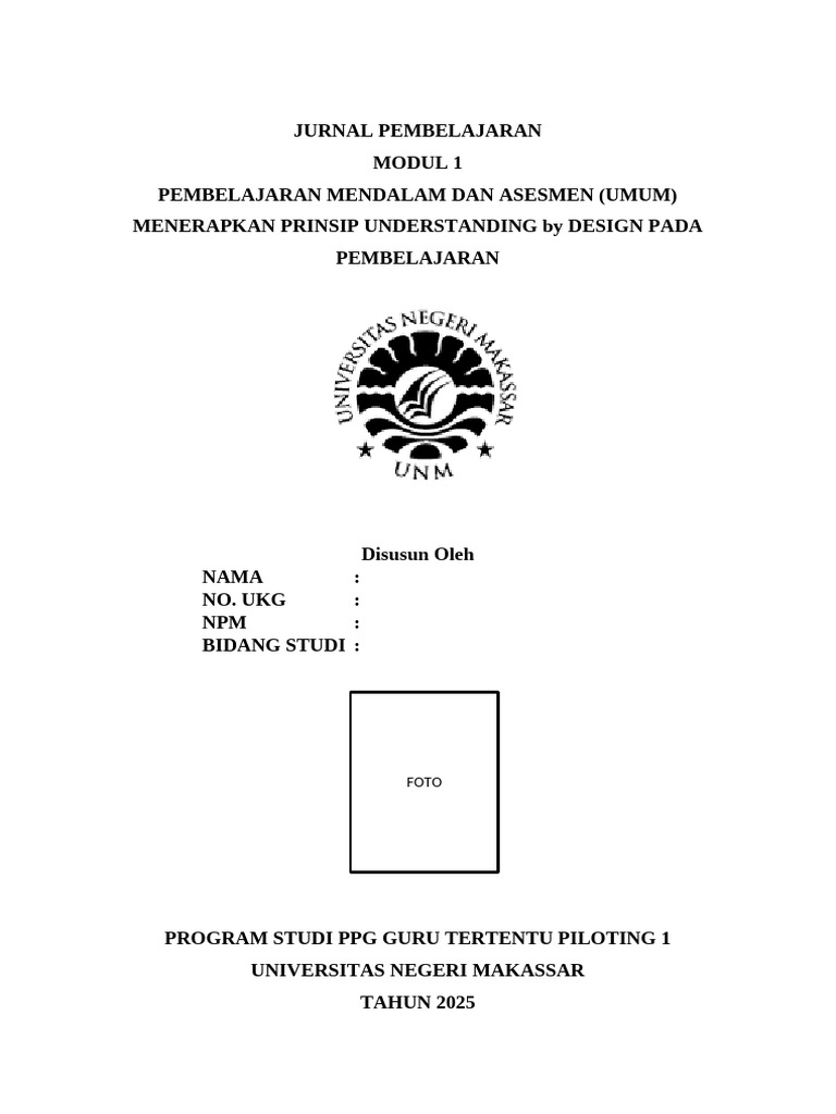 Cover Jurnal Pembelajaran PPG UNM 2025 | PDF