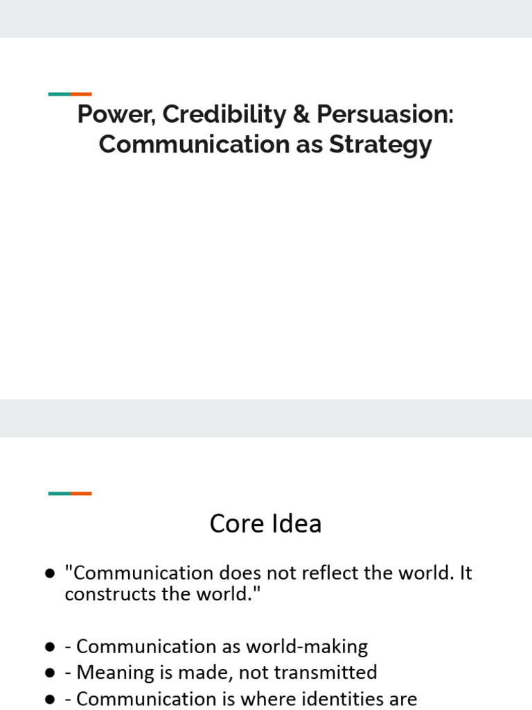 Communication Strategy | PDF | Narrative | Credibility