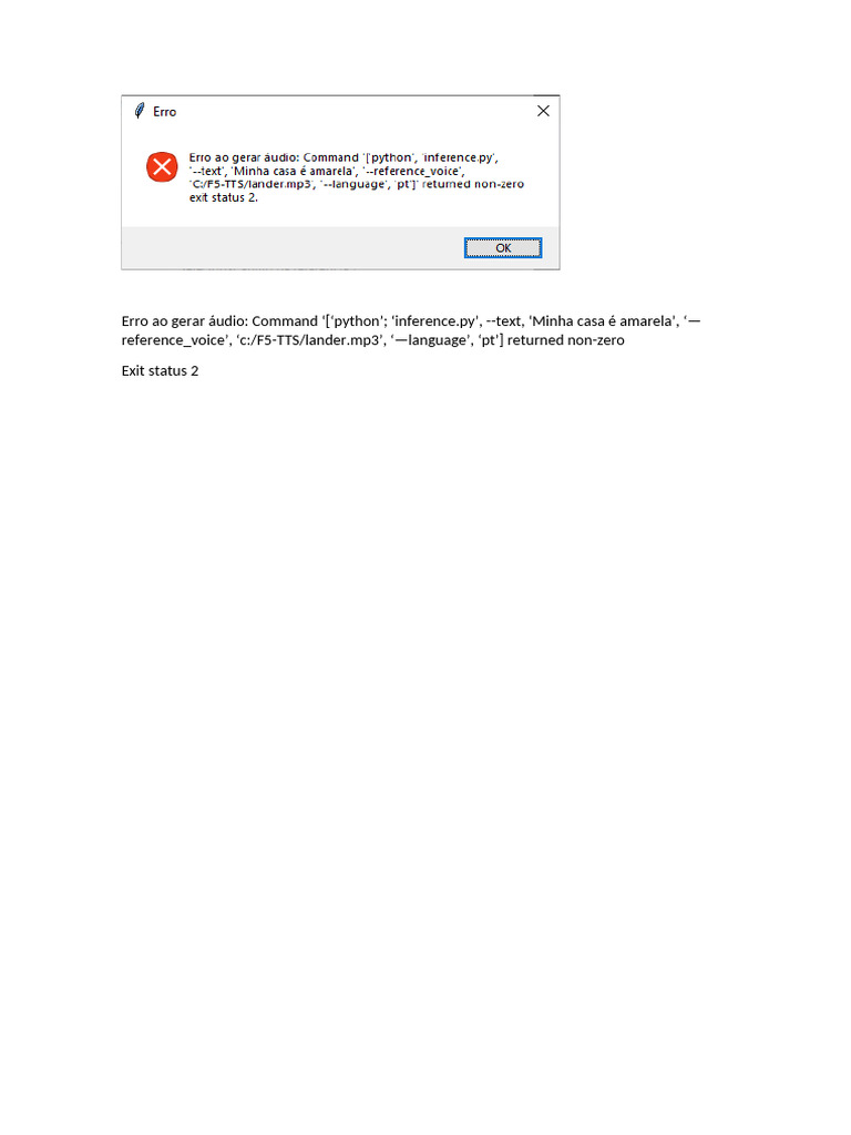 Erro Ao Gerar Áudio | PDF