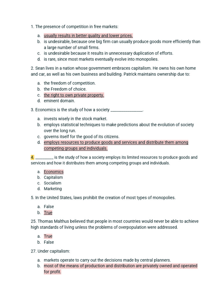 Competition and Capitalism Explained | PDF | Economic Equilibrium ...