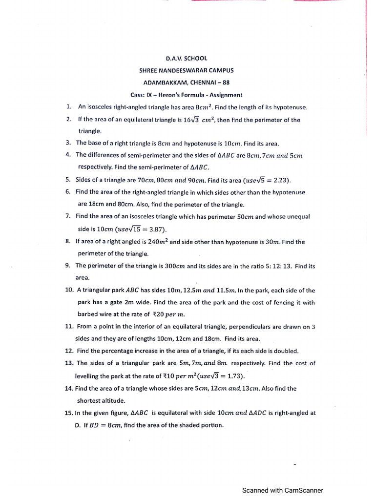 Heron's Formula Des | PDF