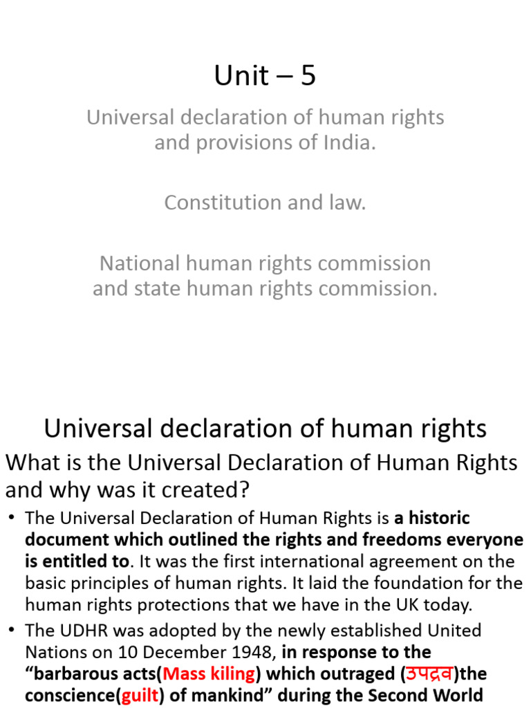 Basic Human Rights - Unit - 5 | PDF | Human Rights | Constitution