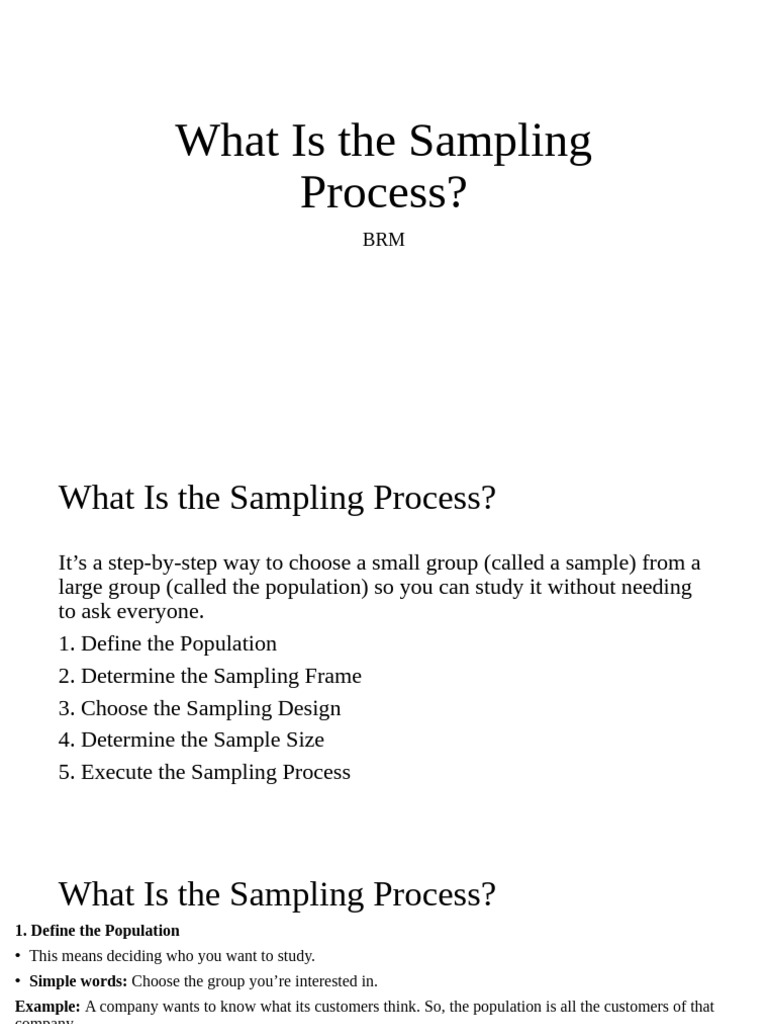 What Is The Sampling Process | PDF