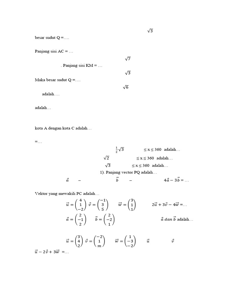 Latihan Asas Genap Matematika Lanjut | PDF