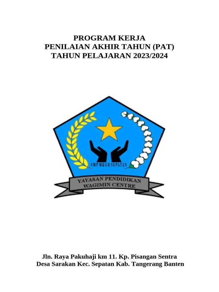 Program Kerja PAT SMP MKGR 2023-2024 | PDF
