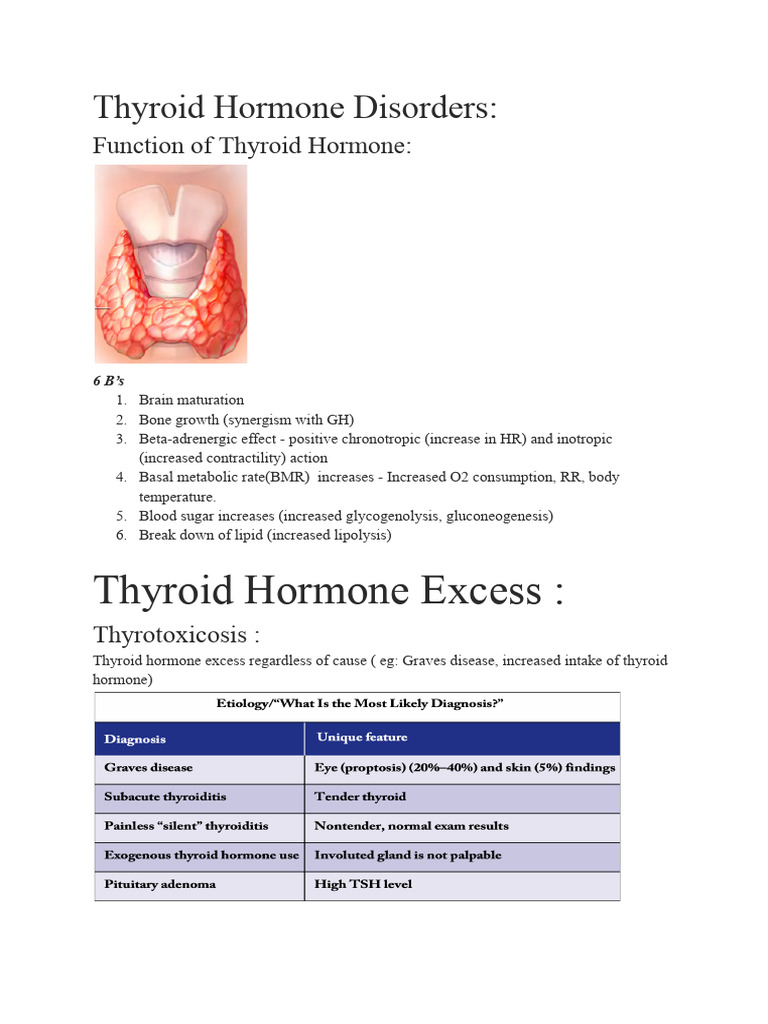 Thyroid Hormone Disorders | PDF | Hypothyroidism | Thyroid