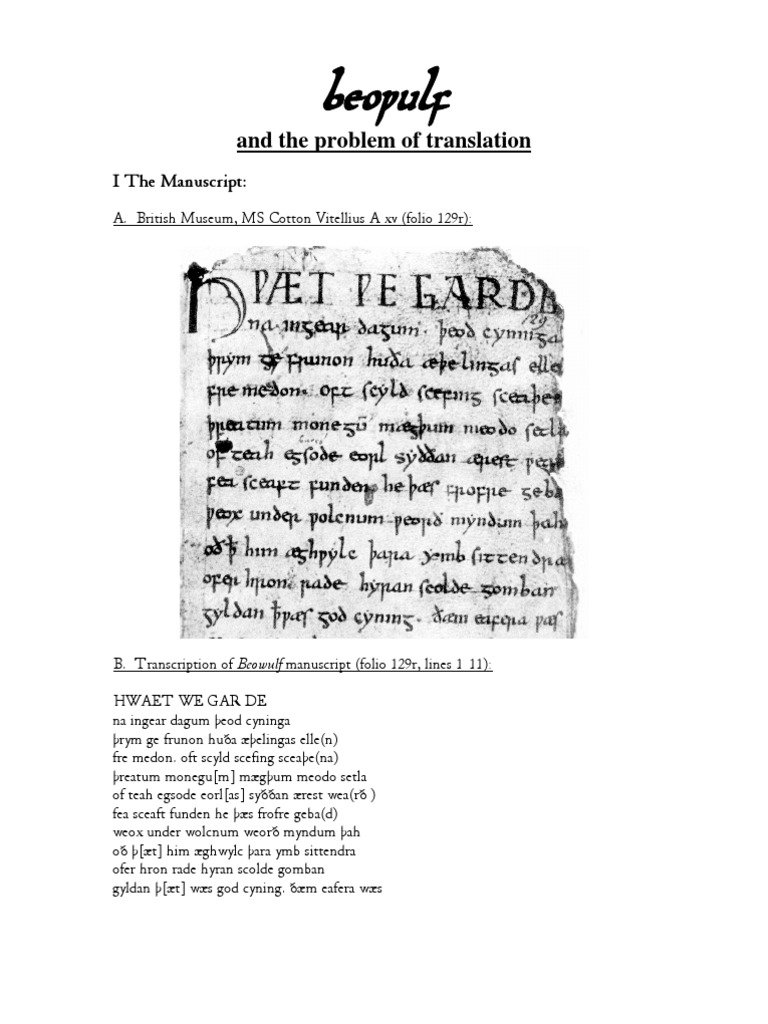 Beowulf Translation | PDF | Beowulf | English Folklore