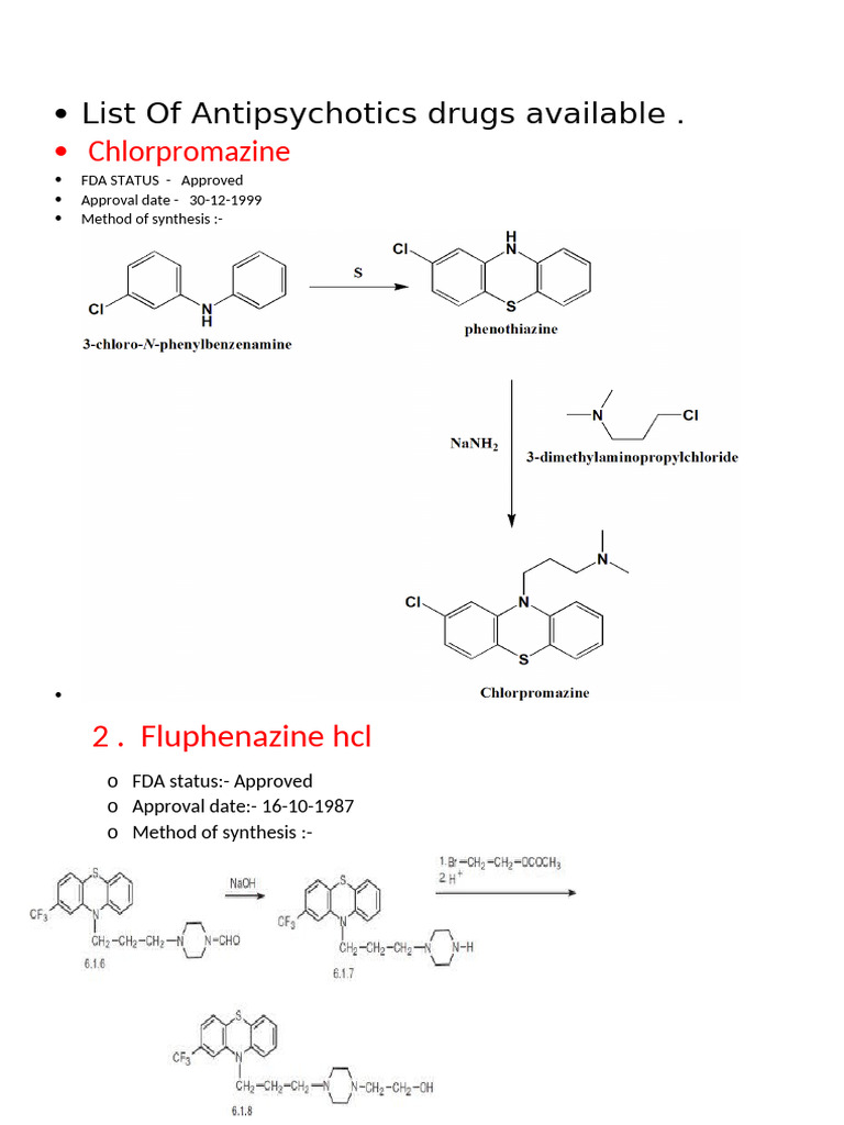 List of Antipsychotics Drugs Available Market | PDF
