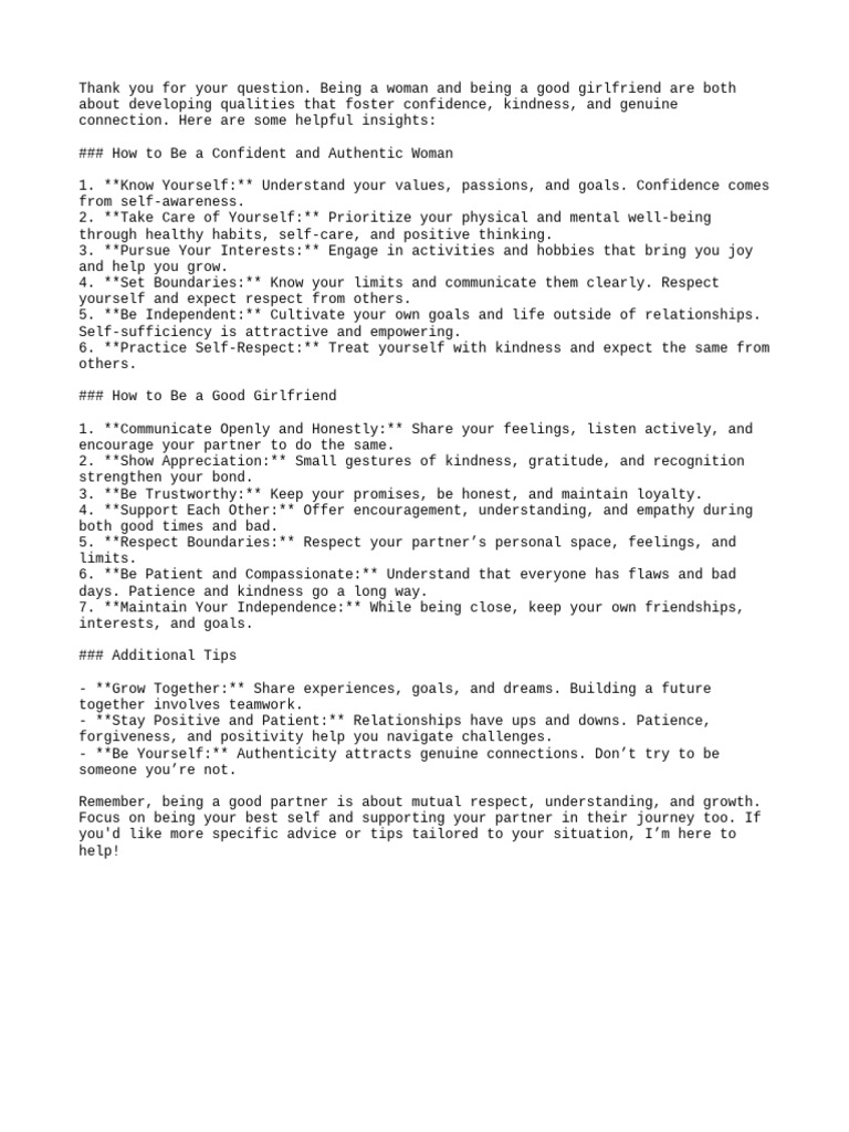 How To Be A Good Girlfriend | PDF