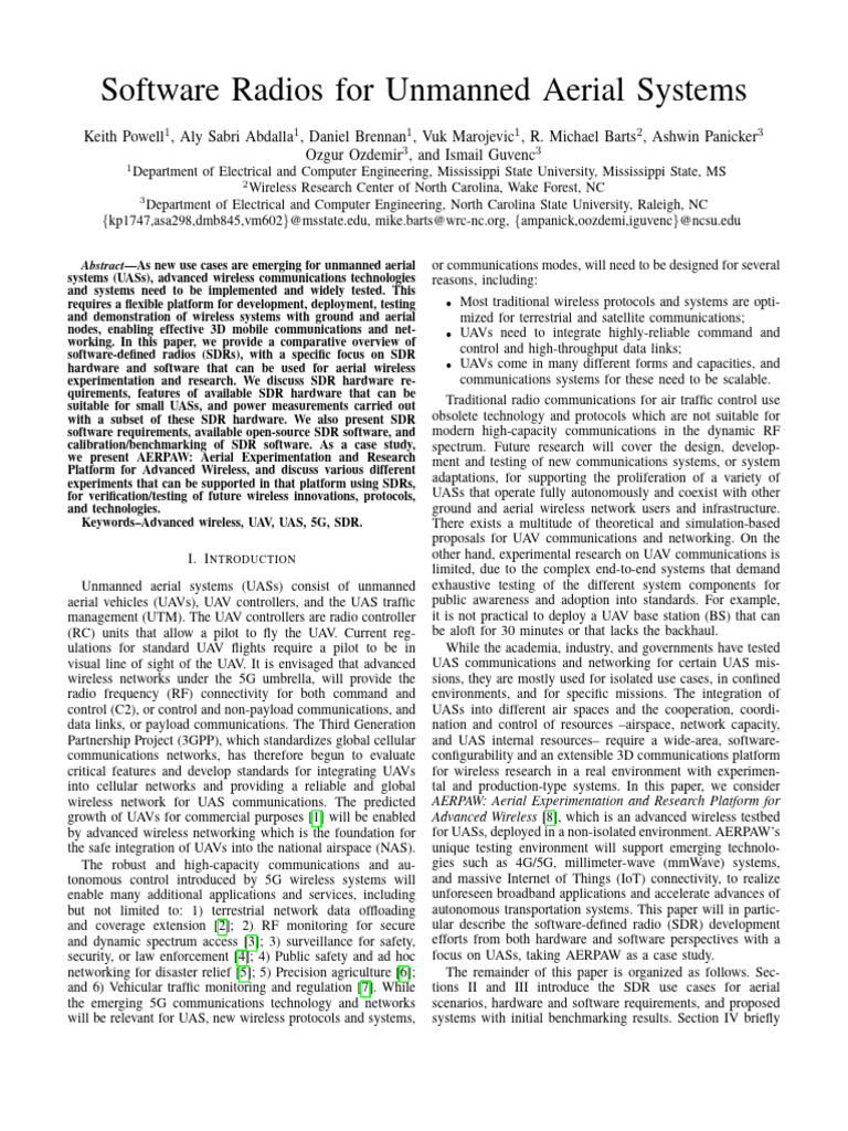 Software Radios For Unmanned Aerial Systems | PDF | Software Defined ...
