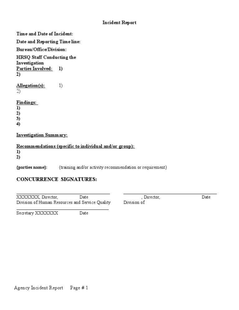 Incident Report Form | PDF