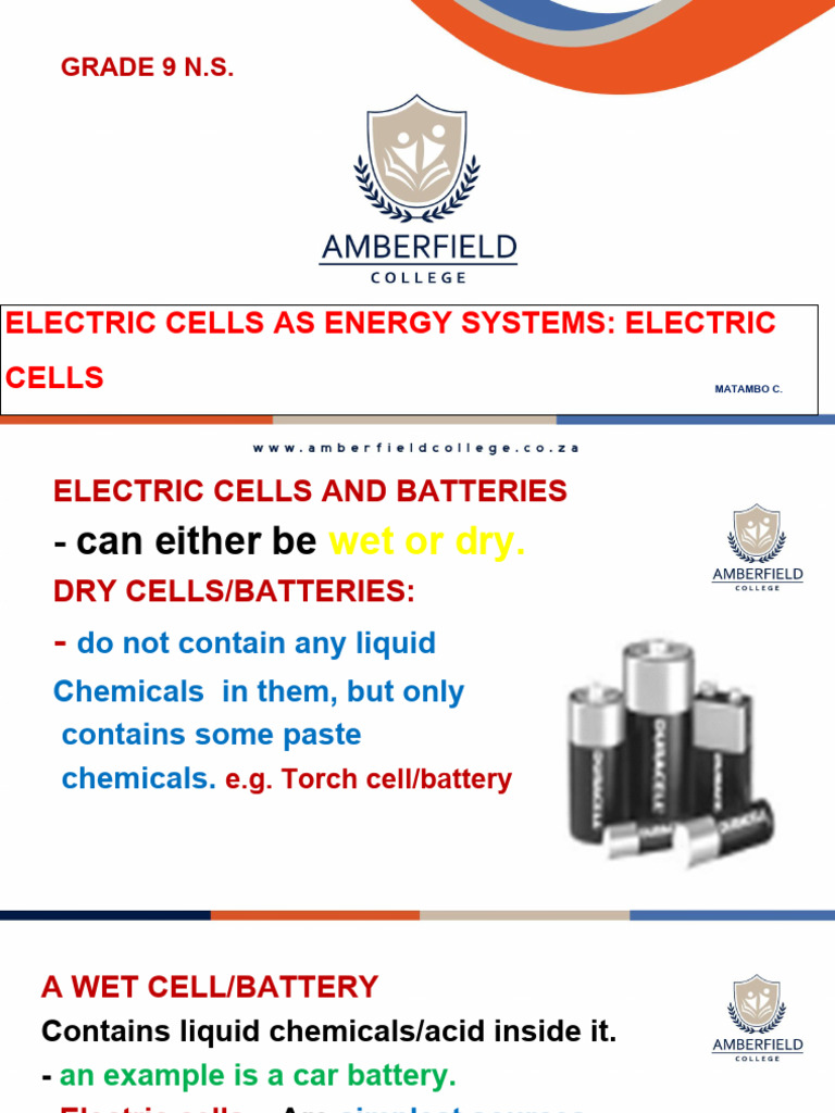 Electric Cells and Batteries Explained | PDF | Voltage | Series And ...