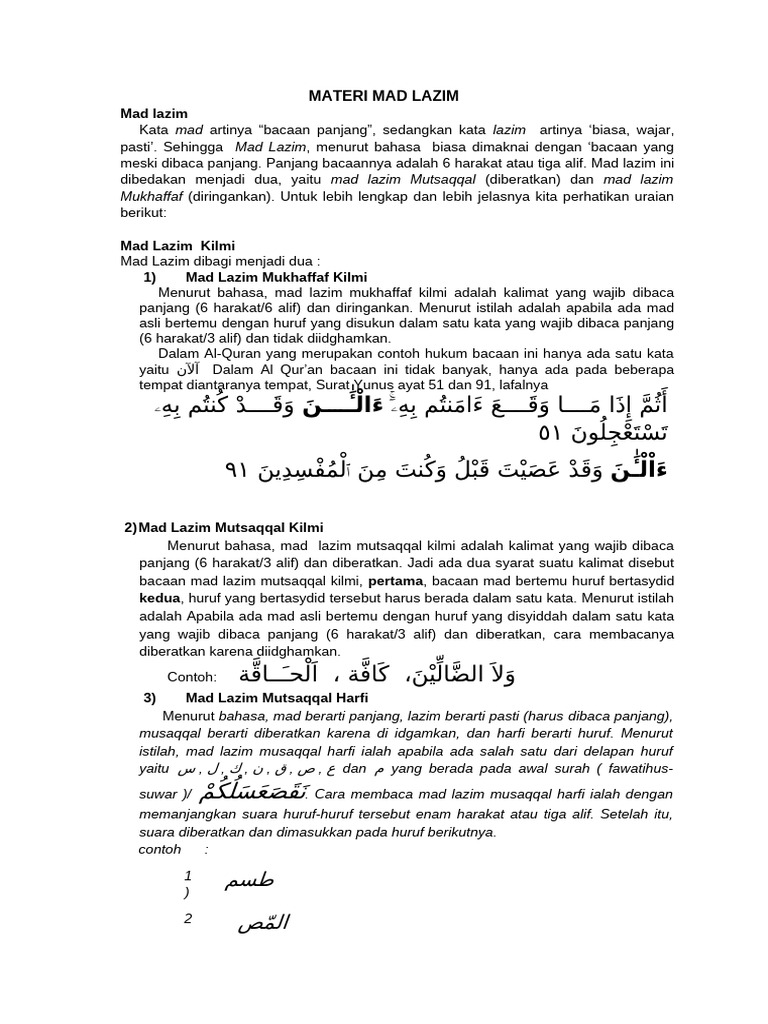 Materi Mad Lazim | PDF