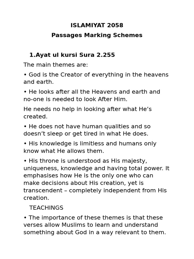 2058 Islamiyat Olevel Passages Marking Schemes | PDF | Prophets And ...