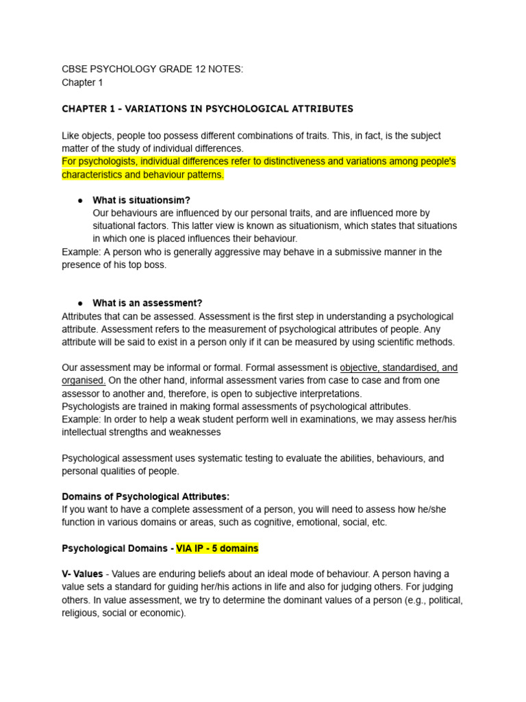 Class 12 Psychology Chapter 1 Notes | PDF | Intelligence | Intelligence ...