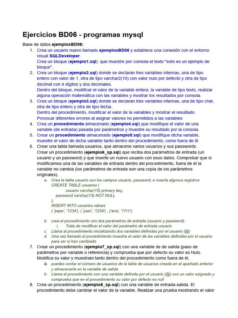 Enunciado Ejercicios Clase-2425 | PDF | SQL | Programación de computadoras