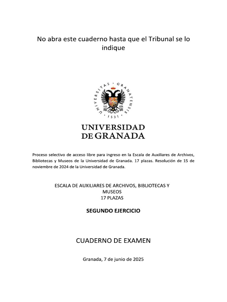 Cuaderno Segundo Ejercicio | PDF