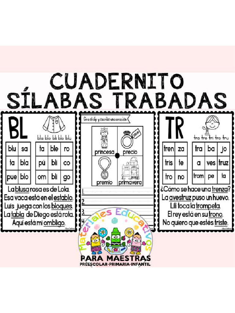 LECTURA Y ESCRITURA DE SILABAS TRABADAS | PDF