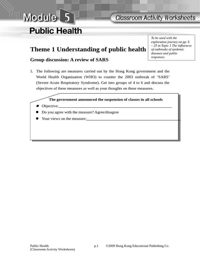 Theme 1 Understanding of Public Health: Group Discussion: A Review of ...