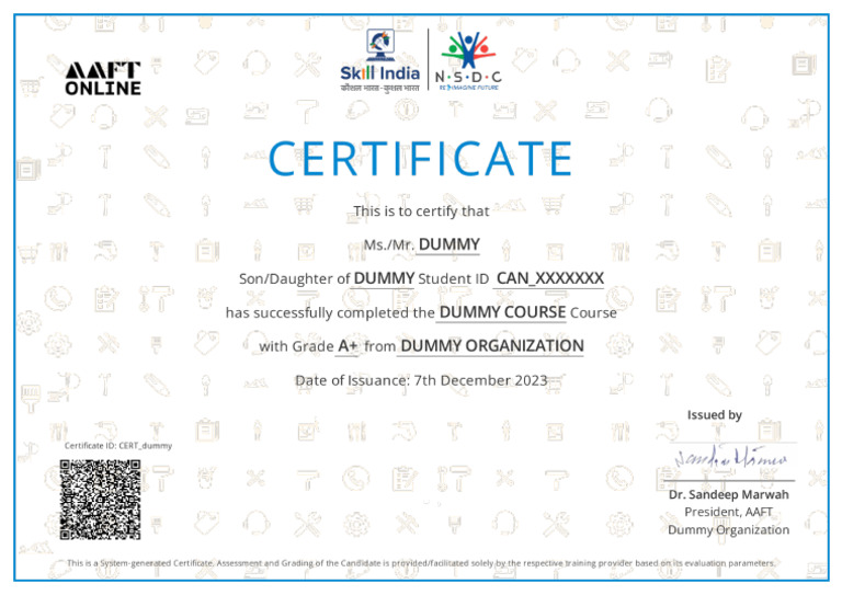 Sample Certificate | PDF