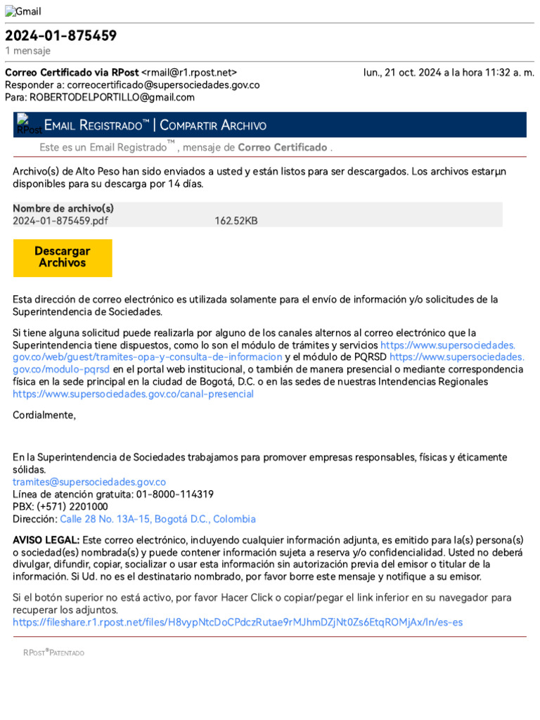 Gmail - 2024-01-875459 | PDF