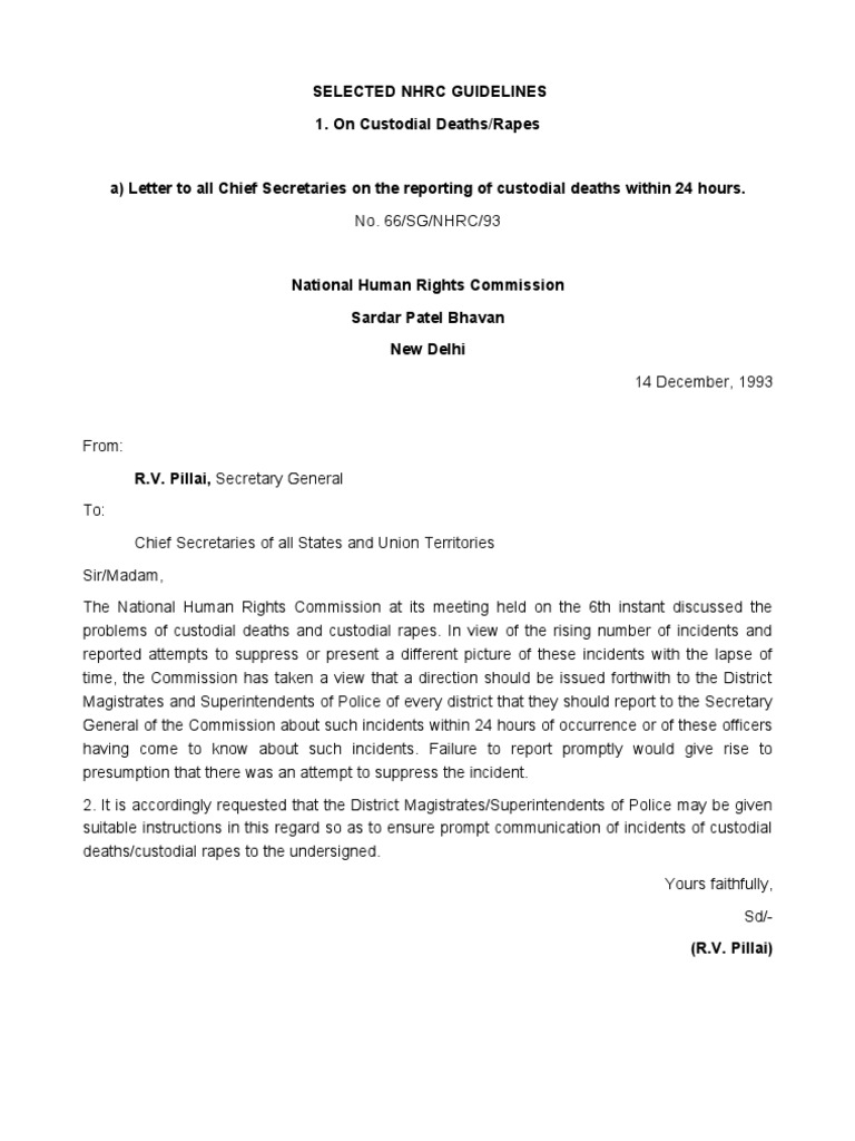 IIIB - NHRC Guidelines | PDF