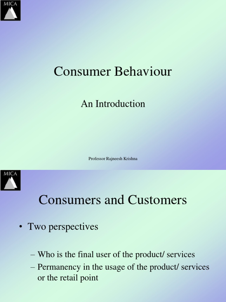 A Intro | PDF | Consumer Behaviour | Behavior