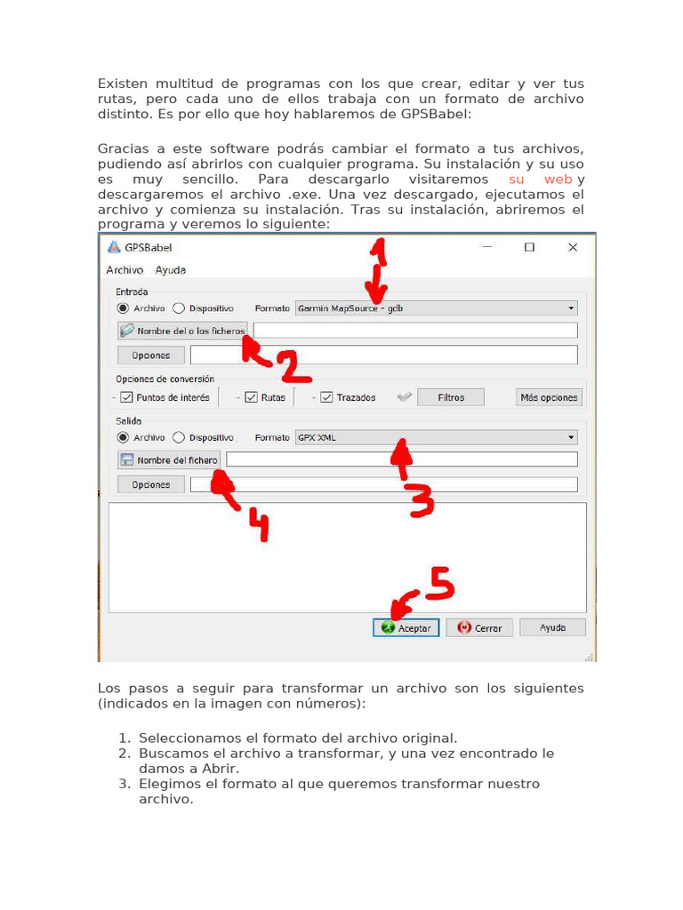 GPSBabel Cambia Formato Archivos | PDF