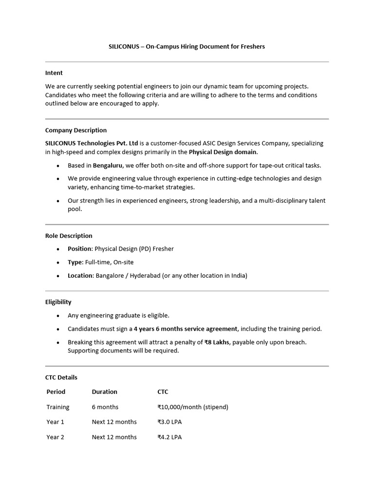 Siliconus Careers for Fresh Engineering Graduates | PDF | Mentorship ...