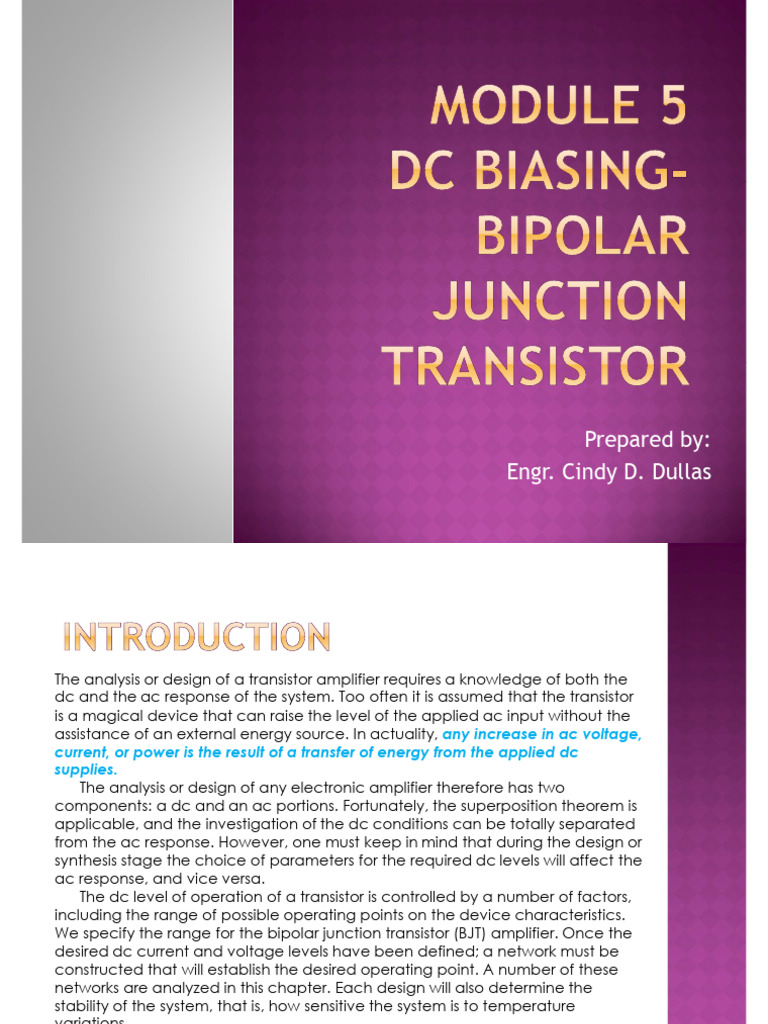 ACM02 - Module 5 - BJT DC Biasing | PDF | Bipolar Junction Transistor ...