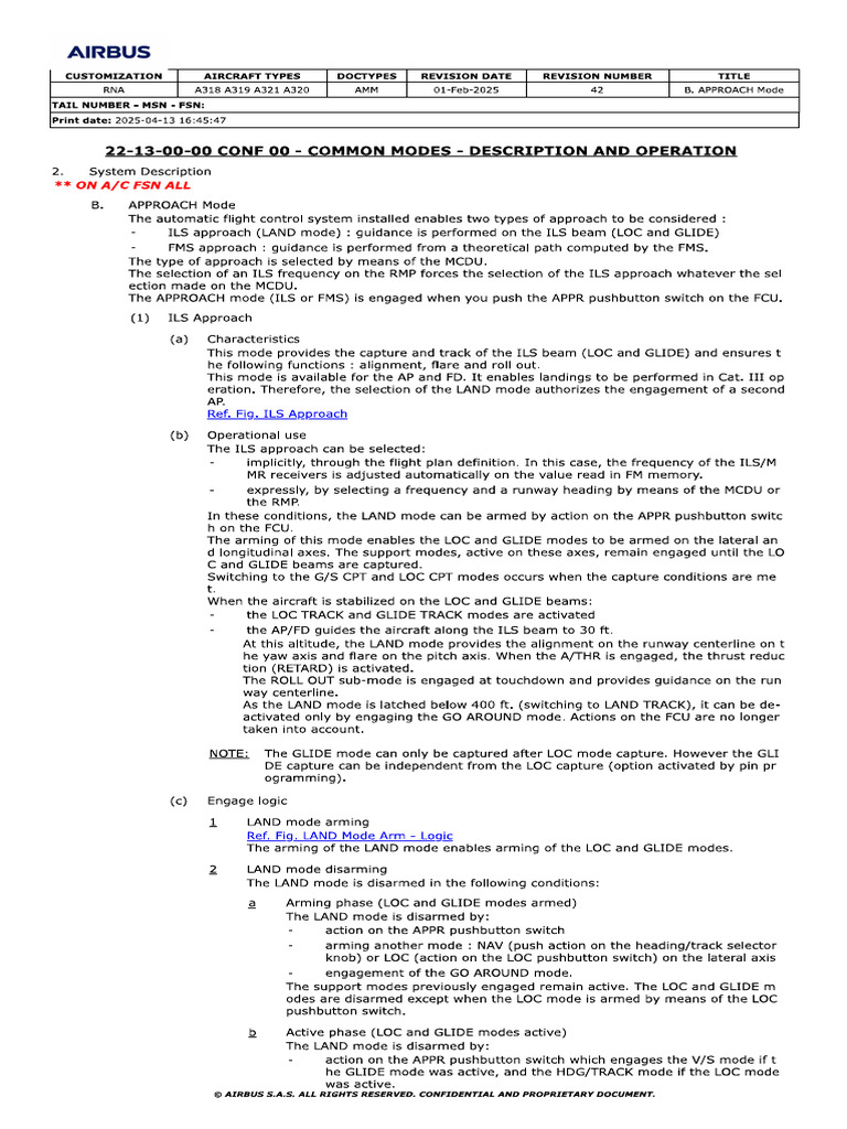 ATA 22 Approach Mode Desc | PDF