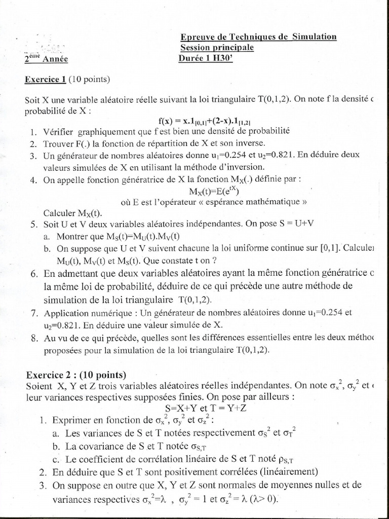 Exercice Simulation | PDF