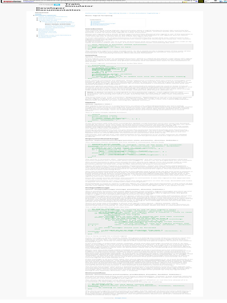 Basic Signal Scripting - Train Simulator Developer Documentation | PDF | Parameter (Computer ...