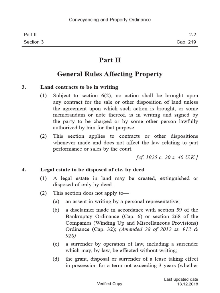 Cap 219 Part II (13-12-2018) (English) | PDF | Leasehold Estate ...