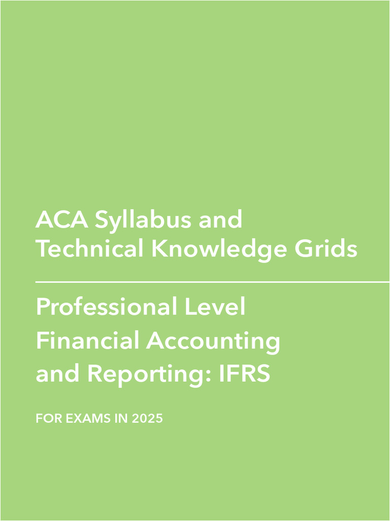 ACA Syllabus Overview for 2025 Exams | PDF | Accounting | International ...