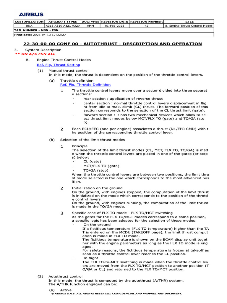 ATA 22 Autothurst Control | PDF