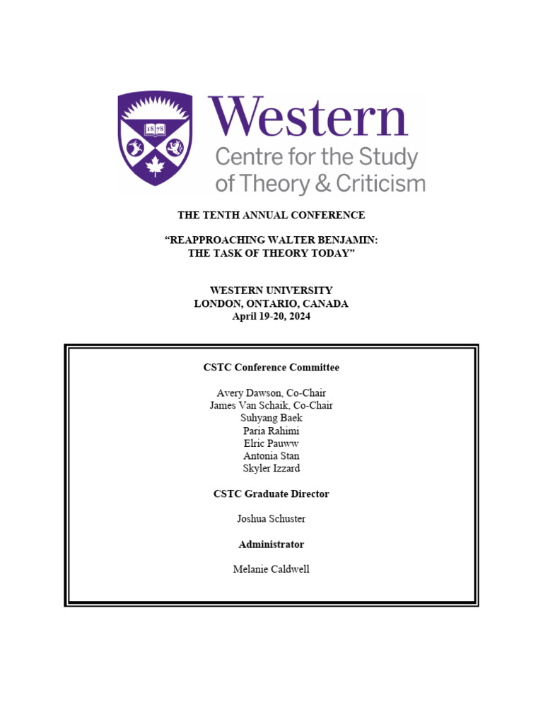 CSTC Full Program Draft | PDF | Theodor W. Adorno