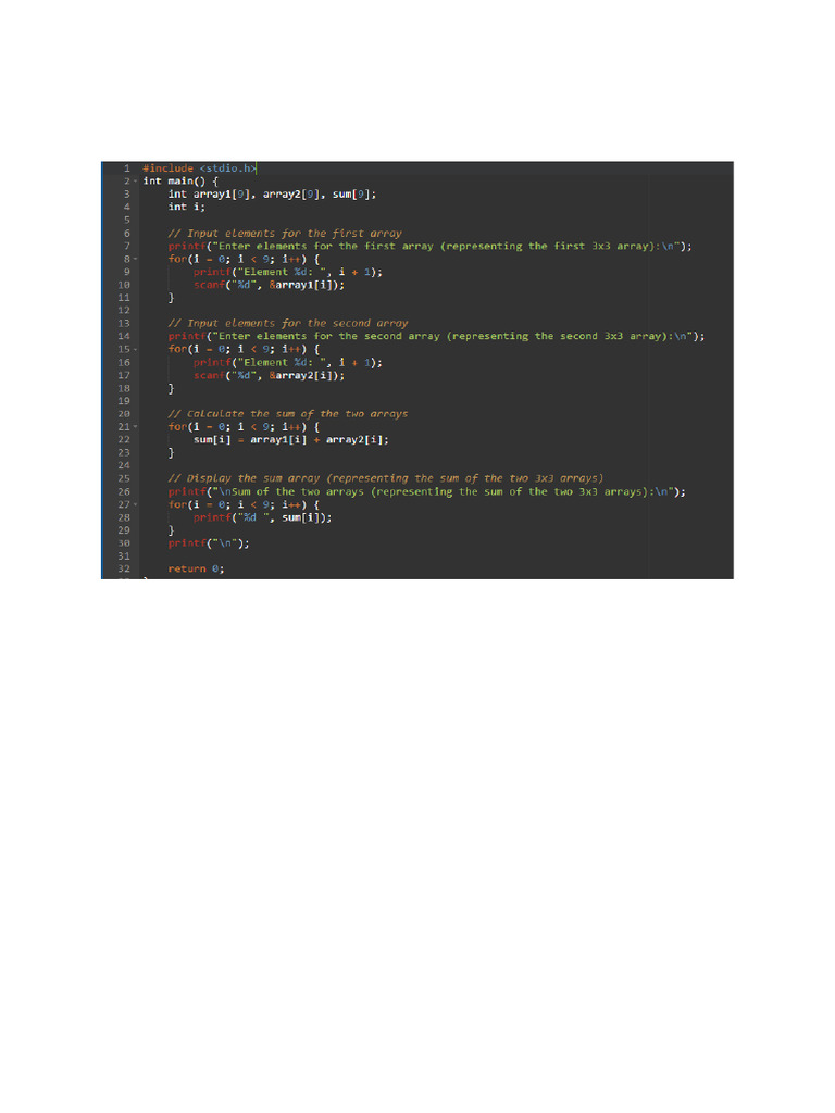 Sum 0f Two 3x3 2d Arrays | PDF