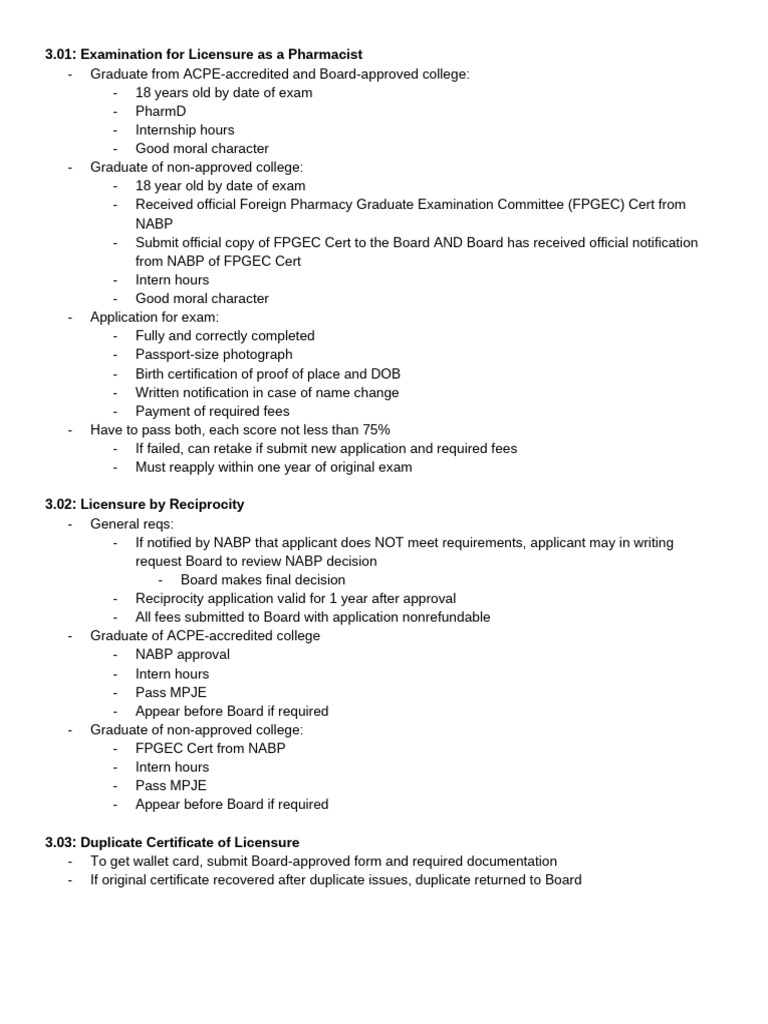 247 CMR 3.00 - Pharmacist Licensure Requirements | PDF | Pharmacist