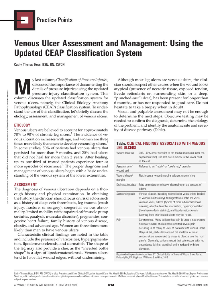 Venous Ulcer Assessment and Management | PDF | Vein | Wound
