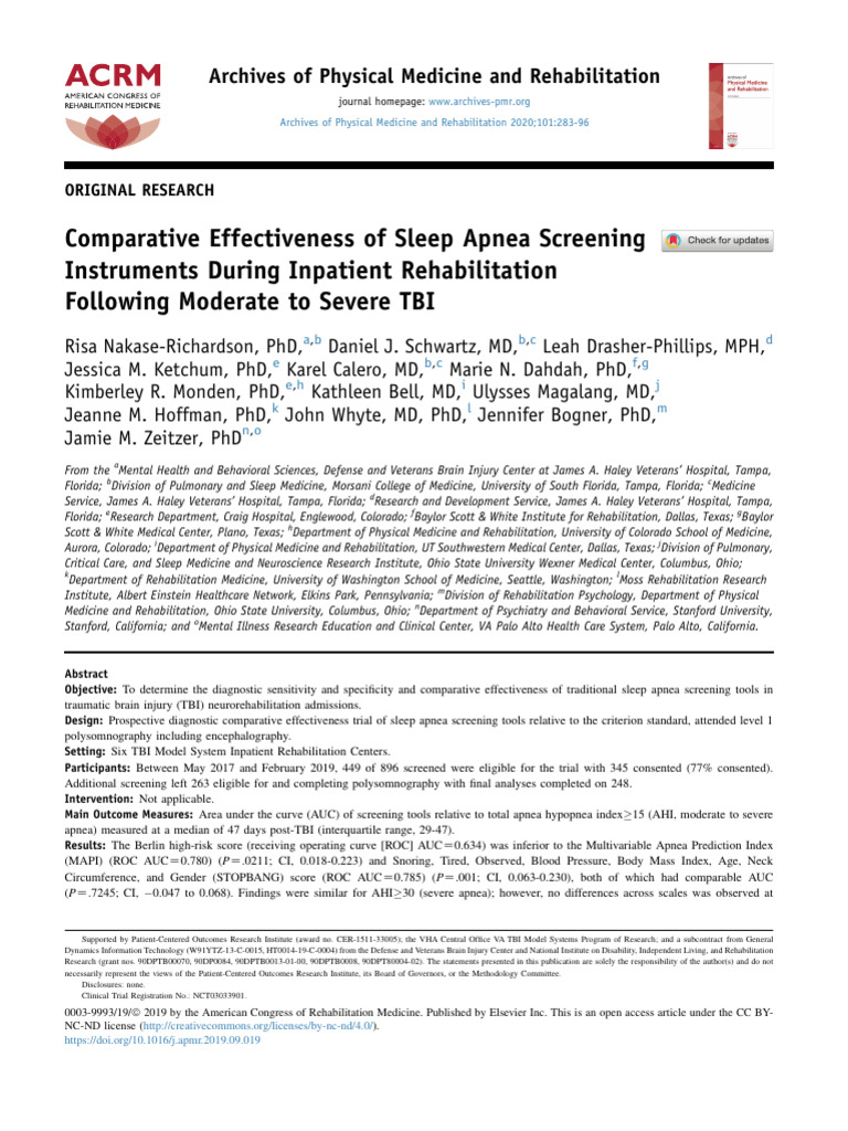 Comparative Effectiveness of Sleep Apnea Screening | PDF | Sleep Apnea ...