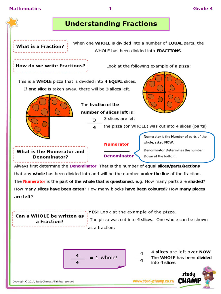 Gr4 Understanding Fractions | PDF | Elementary Mathematics | Mathematical Objects