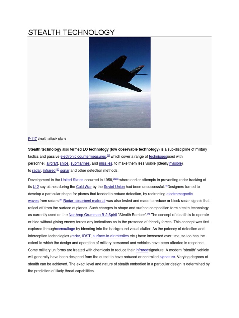 Stealth Technology.. | Military Technology | Armed Conflict