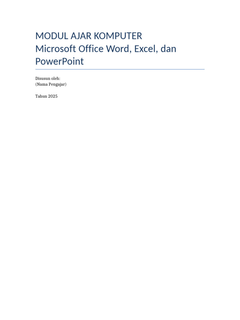 Modul Ajar Microsoft Office Lengkap | PDF