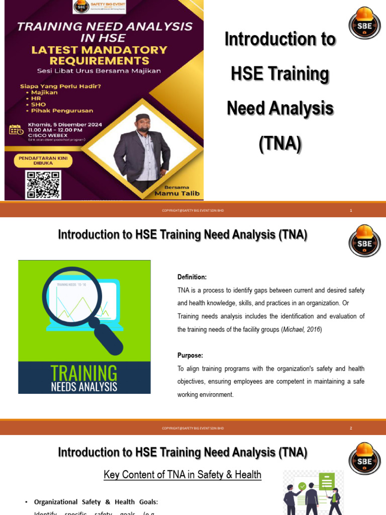 Hse Training Needs Analysis | PDF | Safety | Occupational Safety And Health